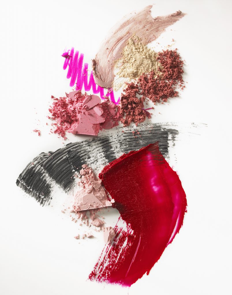 makeup smears and powders on white surface - Professional Beauty